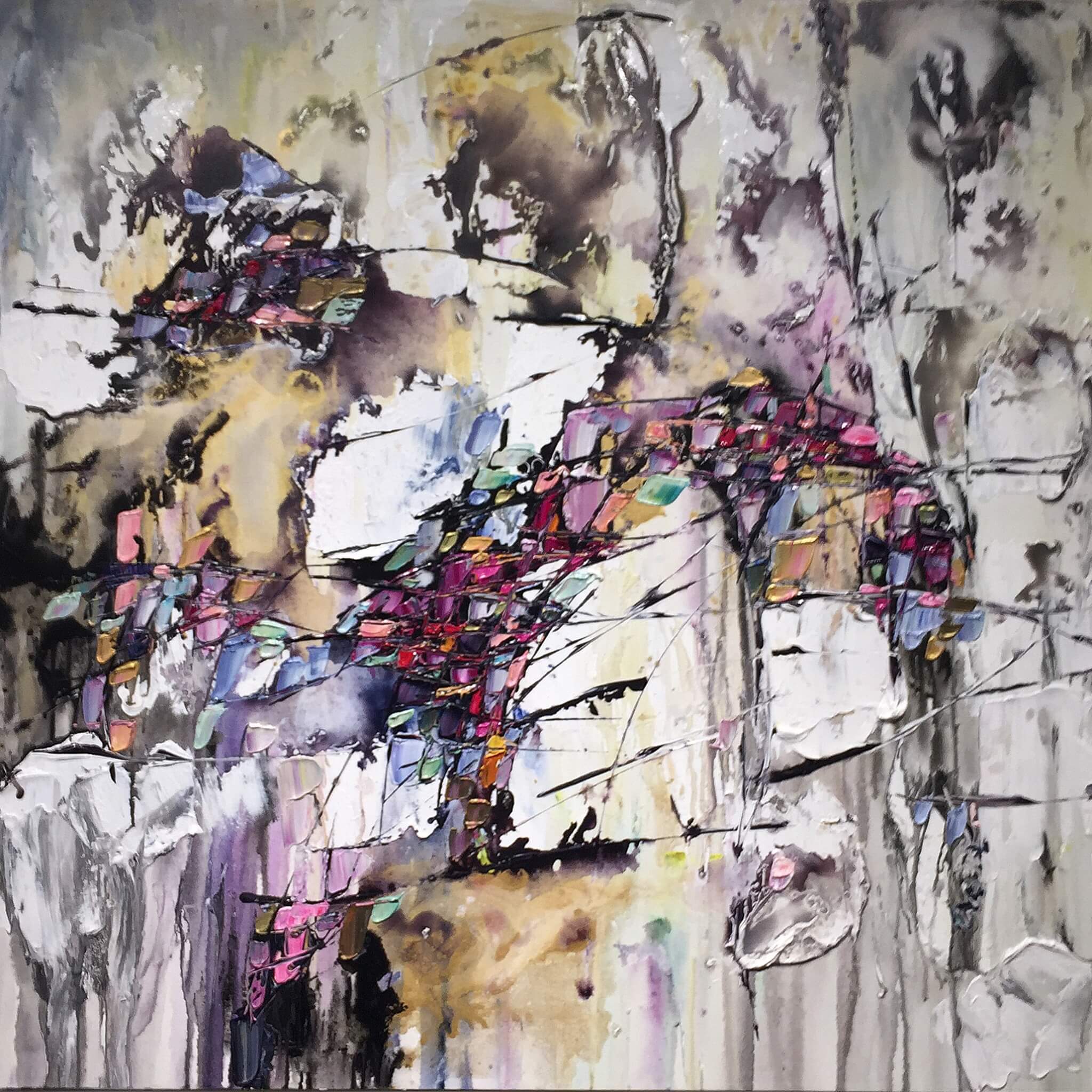 Maya Eventov original painting size 40"Hx40"W.