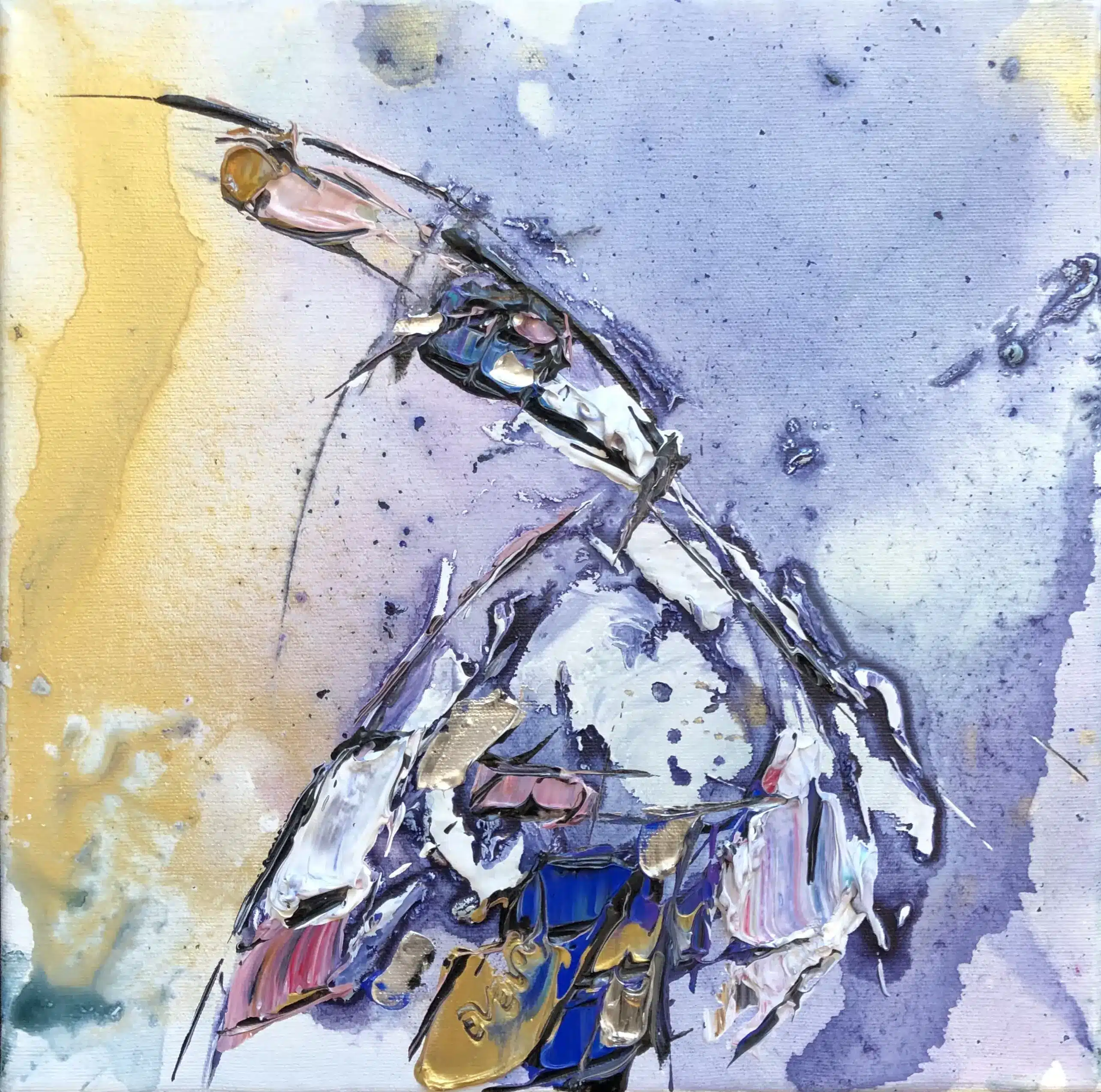 Maya Eventov Abstract Dancers 3 original painting size 12"Hx12"W.