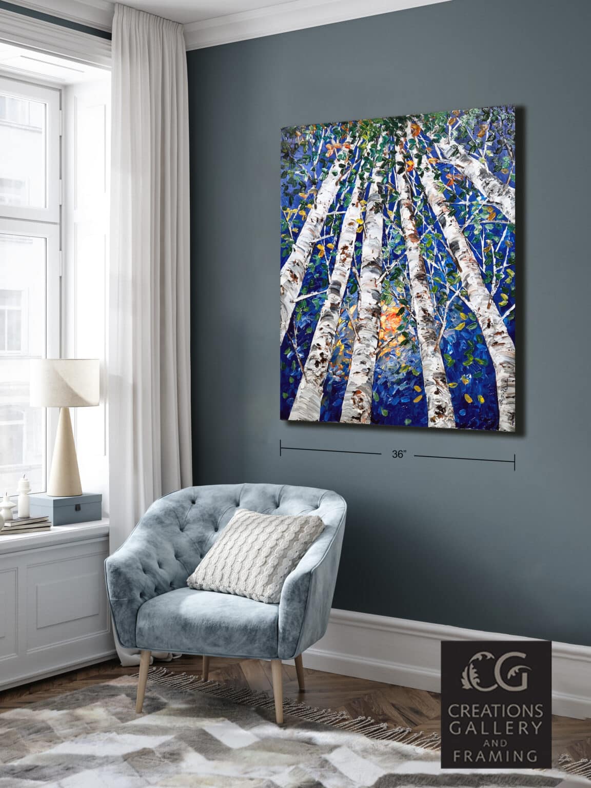 Maya Eventov Birch Looking Up Forests Glow original painting size 48 ...