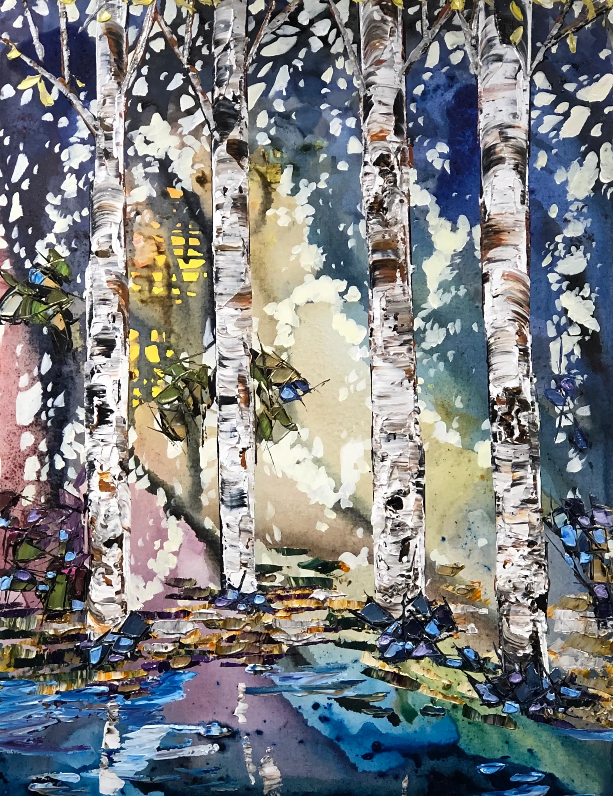 Maya Eventov Spectrum Birch original painting size 40"Hx30"W.