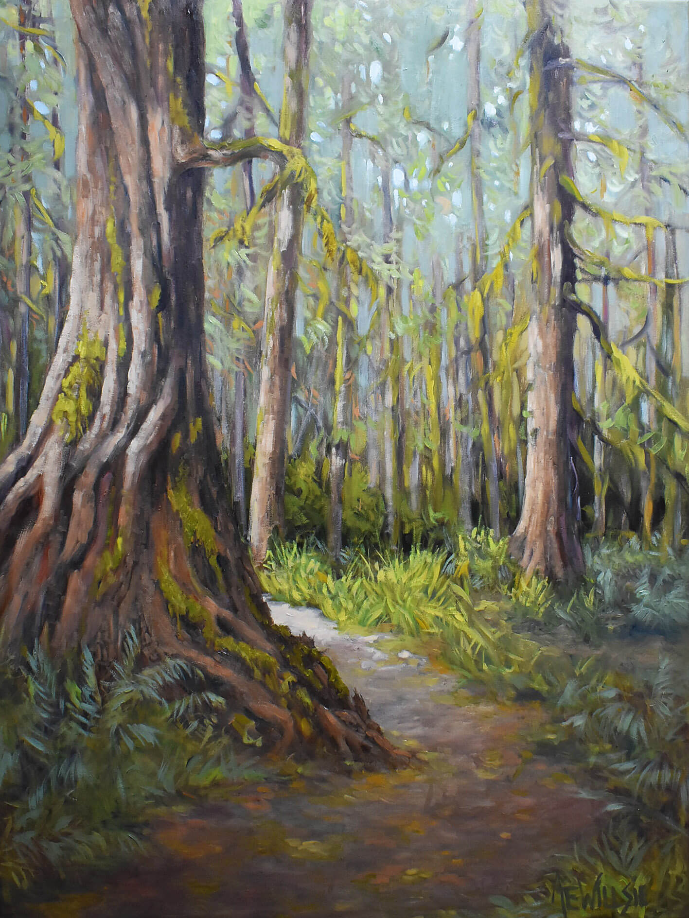 Ann Willsie The Dense Green Forest 48x36 - Creations Art Gallery