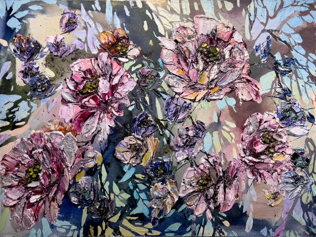 Maya Eventov Floral Spectrum original painting size 30"Hx40"W.
