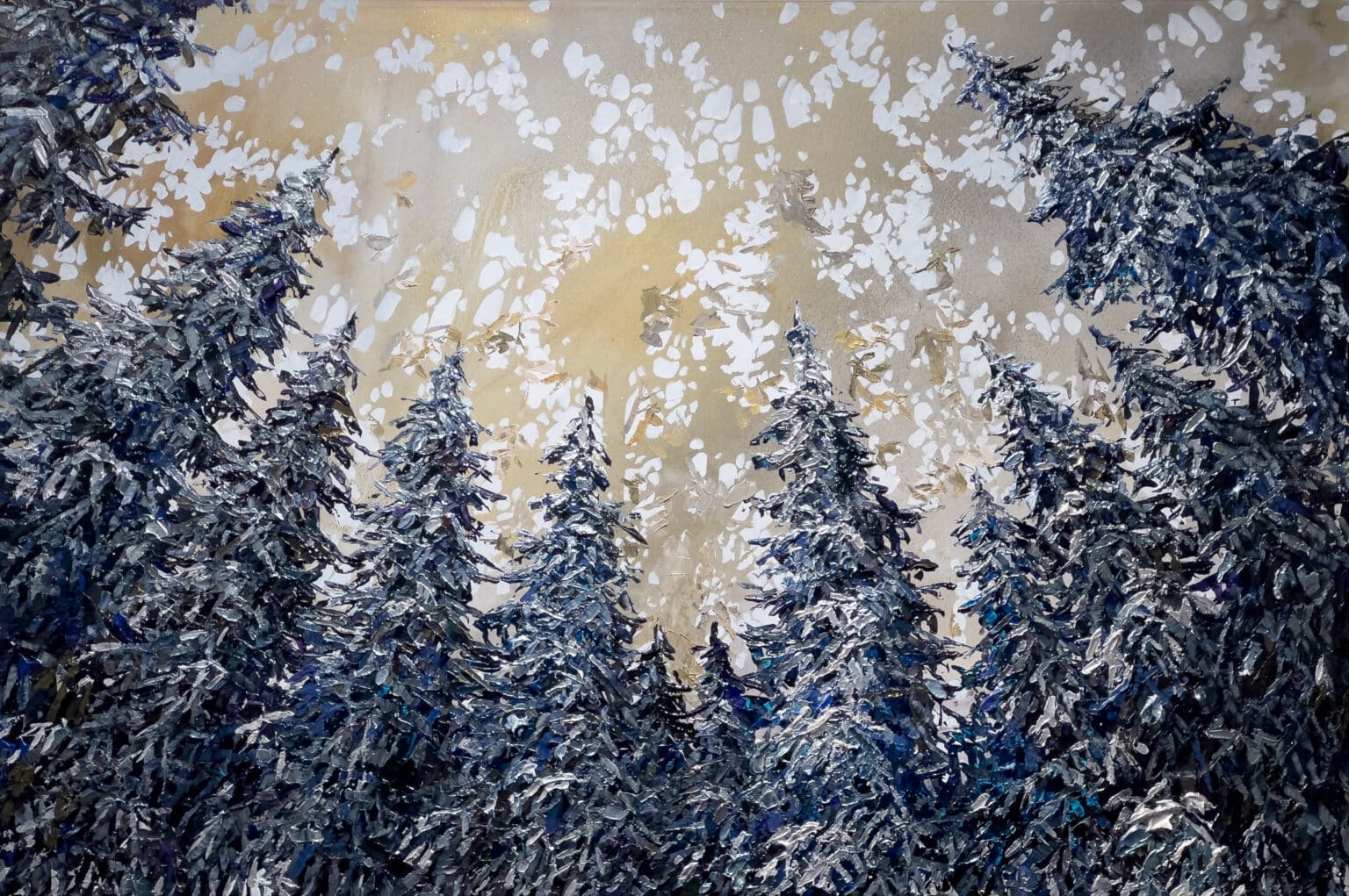 Maya Eventov Night Birch 2 original painting size 60"Hx24"W.
